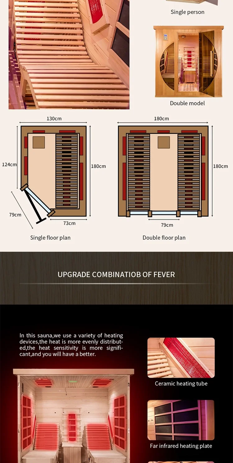 Low EMF Infrared Sauna Room - 3 Person Capacity with Lounges