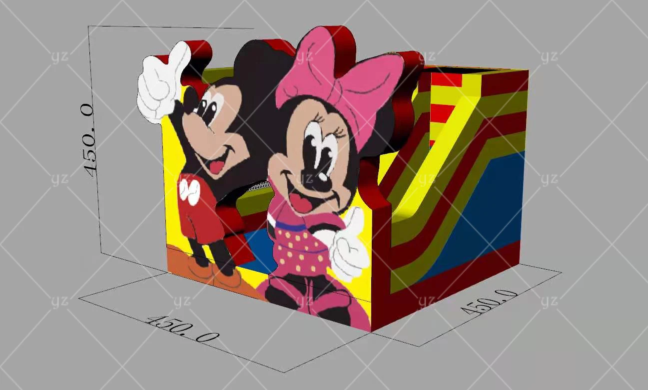 Castillo Hinchable De Mickey Y Minnie Mouse,Con Tobogán Y Caja De ...