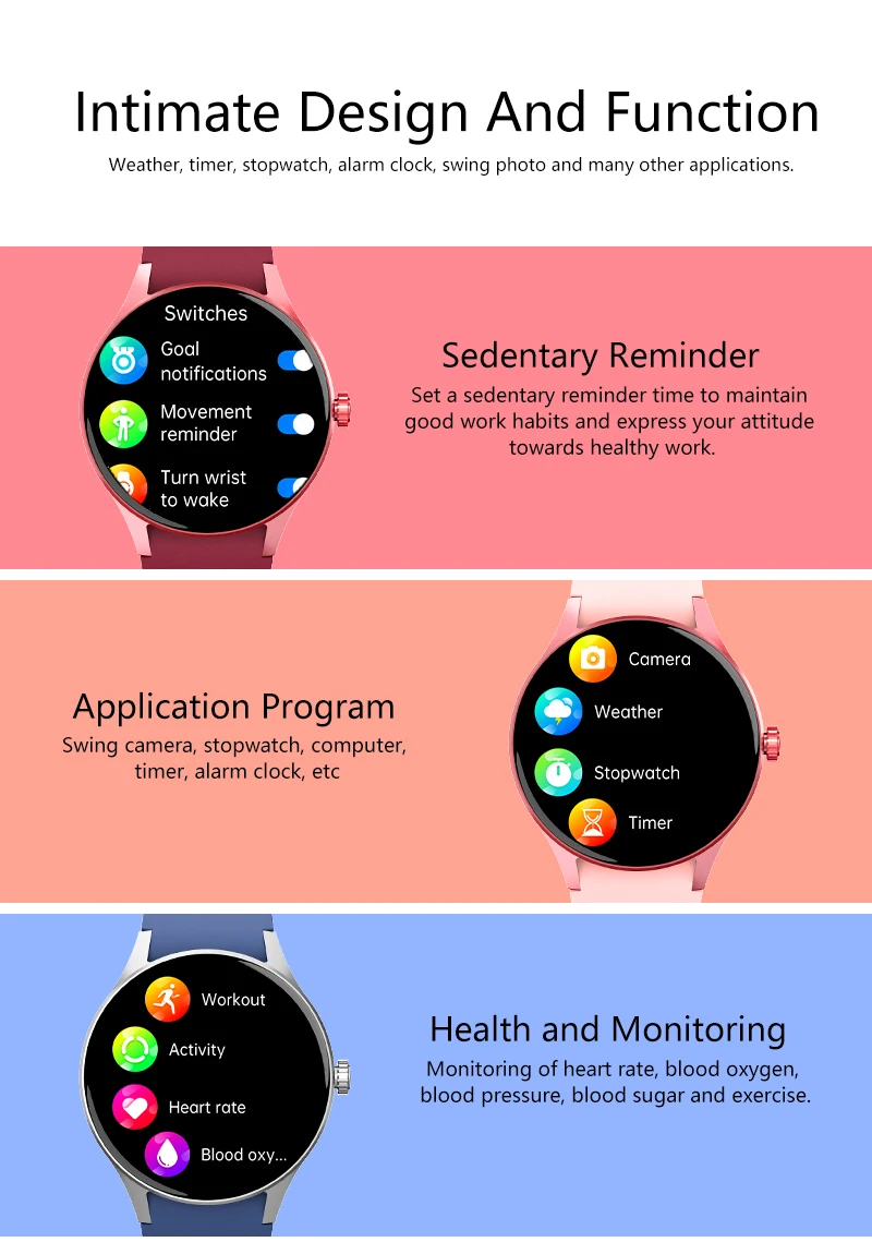 Amoled Round Screen Full Touch Smartwatch Multi-color Choice Magnetic ...