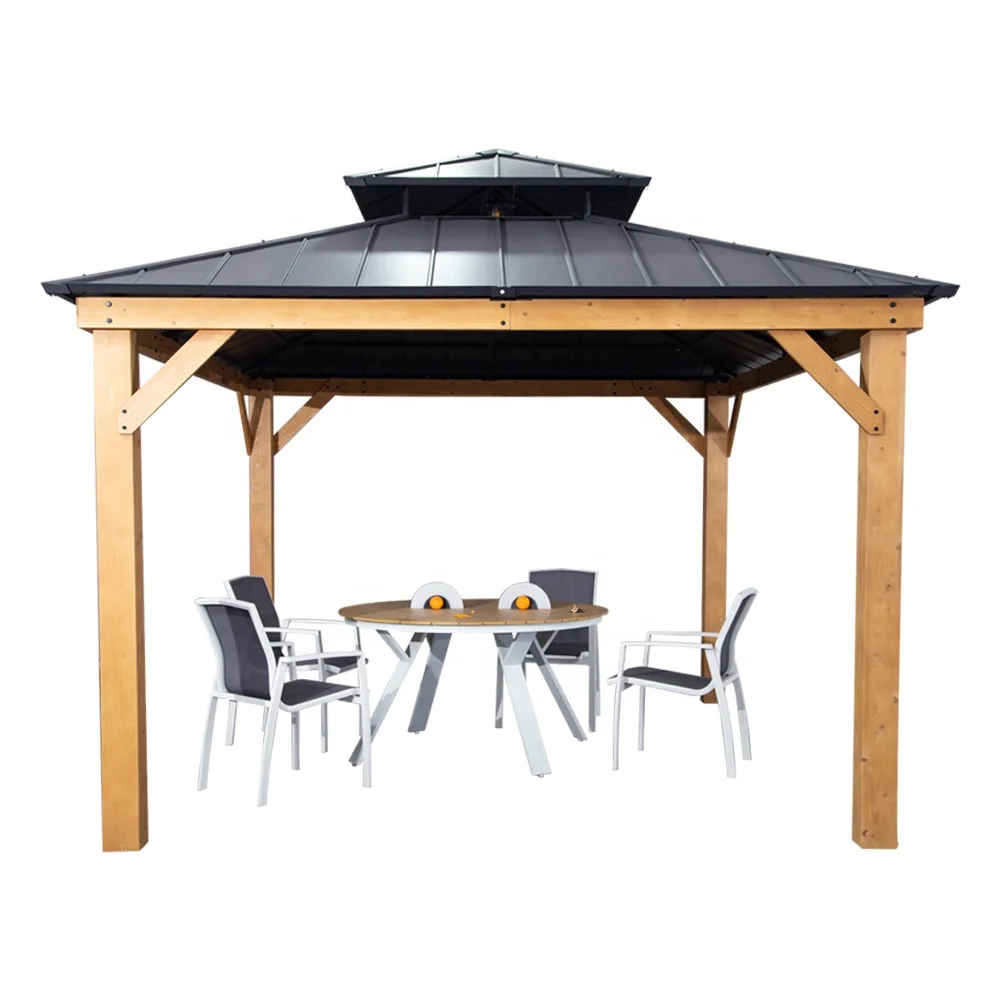 Luxury Outdoor 4x4 Hardtop Steel Gazebo for Patio & Garden