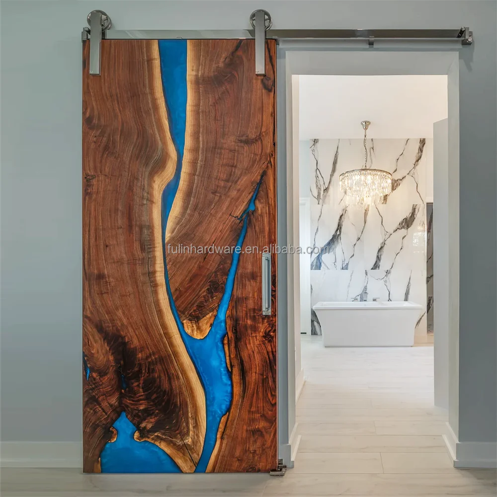 Epoxy Barn Door Modern Fashion Resin River Barn Door Handmade Home ...