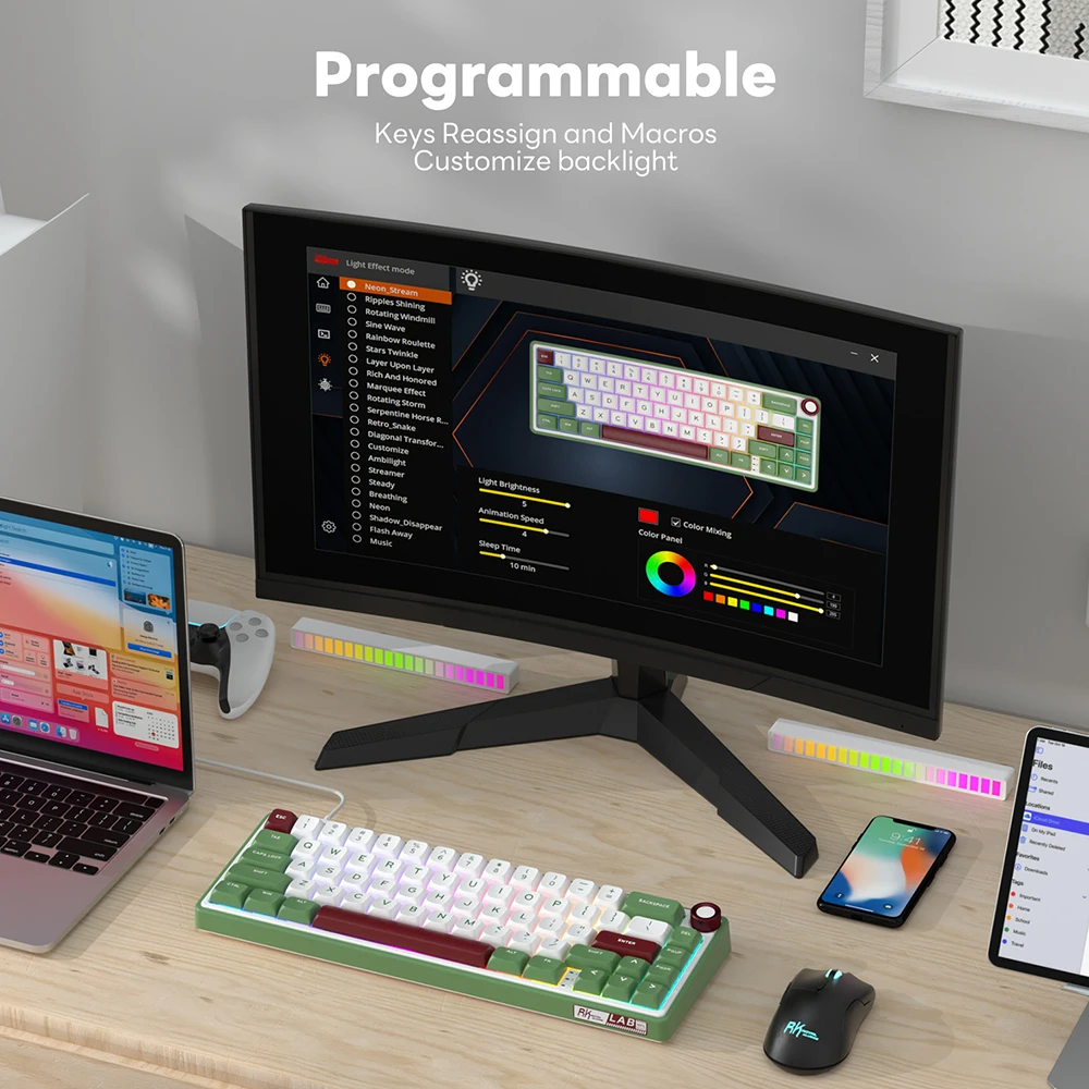 Royal Kludge RK R65 Mechanical Keyboard - 66 Keys RGB