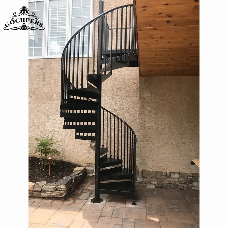 Gc Outdoor Metal Stairs Modern Stair Treads Staircase Railing Wrought ...