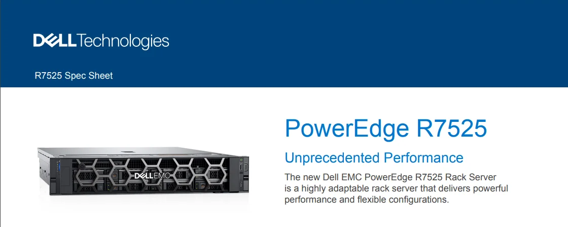 Rack Server Customized New Dell Poweredge R7525 2u Rack Server With Amd ...