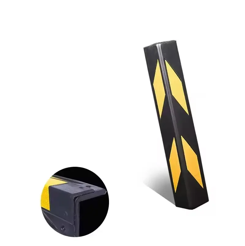 Parking lot reflective rubber corner guard parking lot buffer rubber ...