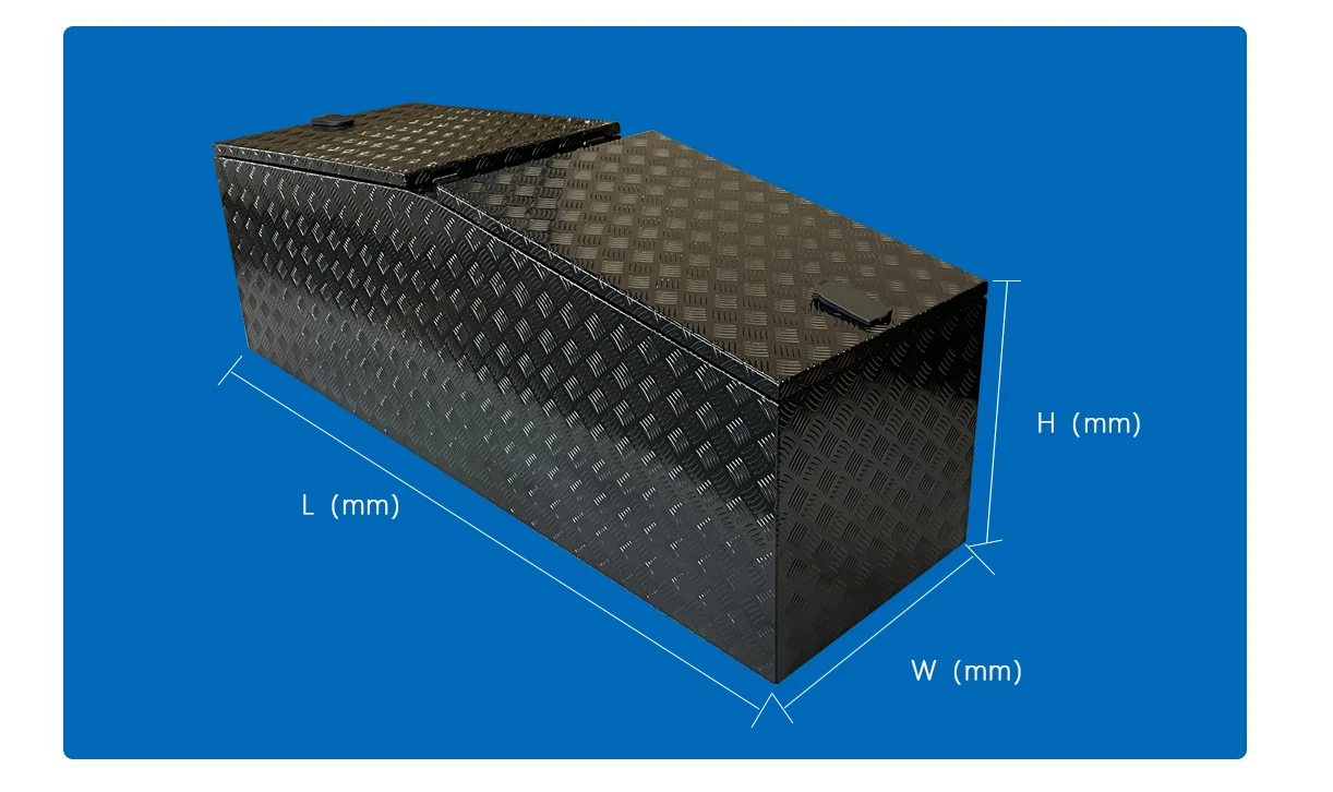 Aluminium Checker Sloped Top Cross Deck Dual 2 Lid Ute Tool Box 4 Your ...