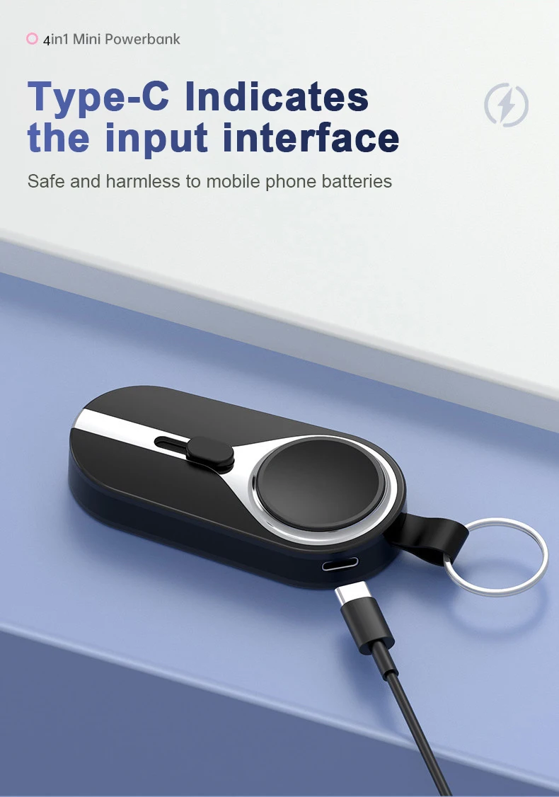 Mini Portable Charger - 3000mah Emergency Keychain Powerbank