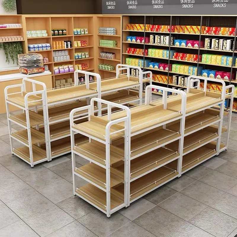 Custom Supermarket Shelves - Wood Pharmacy Rack Display
