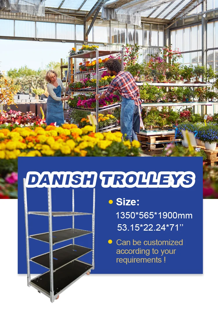 Cart CC Plant Carriers - Dutch Flower Trolley with Custom Support