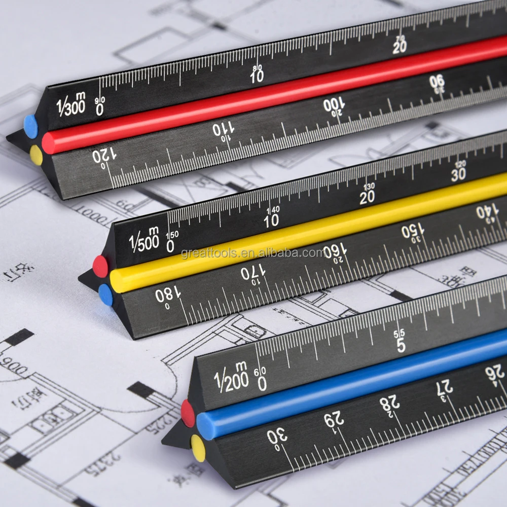 12'' Scale 6 Proportion Laser-Etched Aluminum Architectural Scale Ruler ...