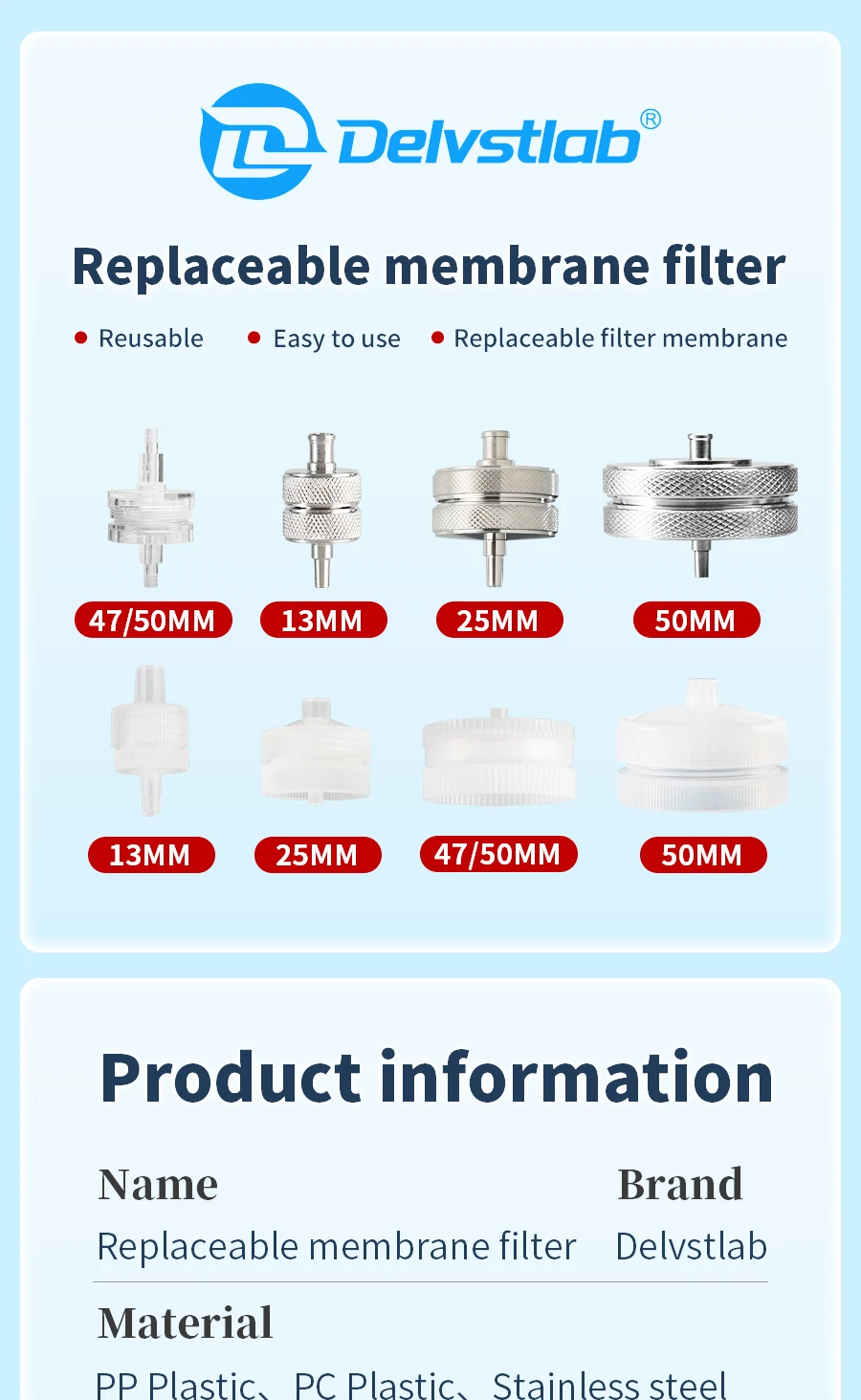 Laboratory Reusable 47mm Laboratory Filter - Buy Laboratory Filter,47mm ...