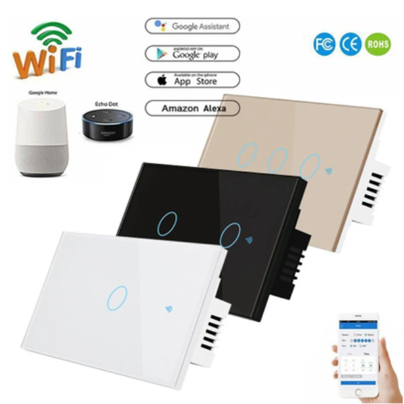 120 US Smart Light Switch Intelligent WiFi Switch Controls Lighting ...