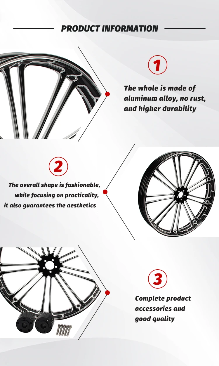 Motorcycle Complete Front Wheel Black Rim 21 Inch Forged Aluminum ...