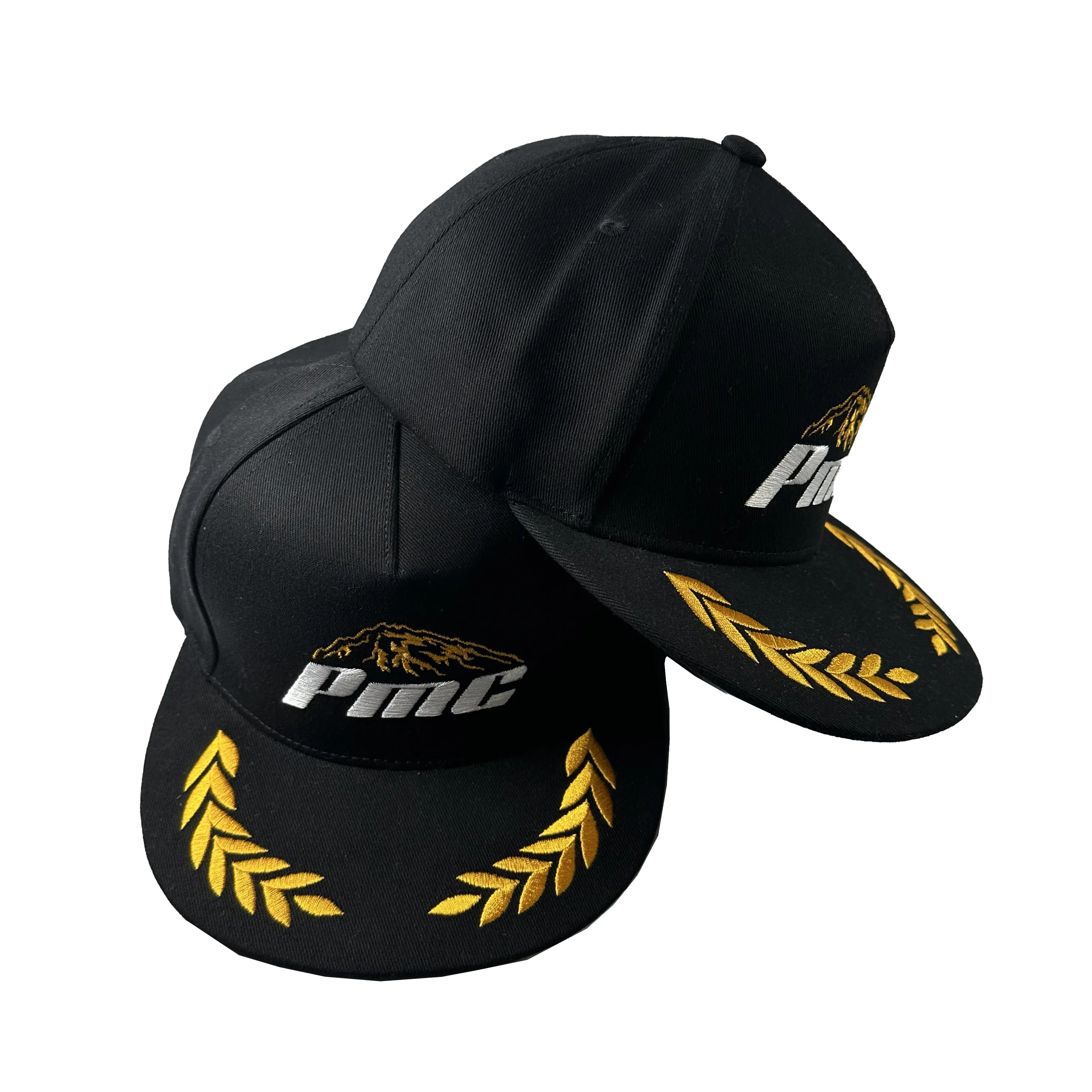 Flat Brim 5 Panel Baseball Cap Custom Embroidered Logo Baseball Hat For ...