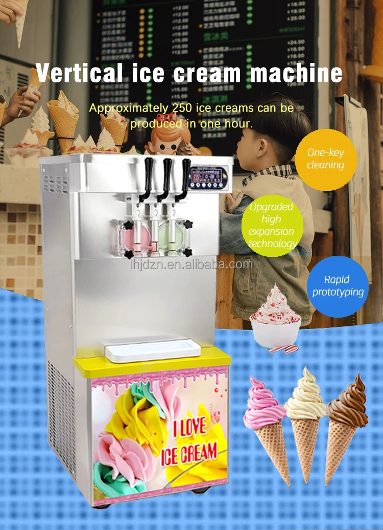Vertical Italian Ice Cream Italian Soft Gelato Ice Cream Making Machine ...