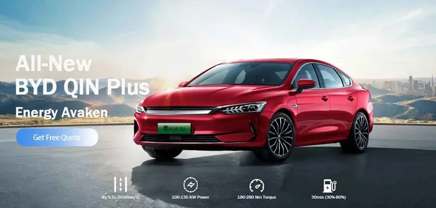 Byd Electric Vehicles Car Qin Plus 400km Ev 2023 Style Auto 1 Smart Key 510km Byd Qin Pro Ev ...