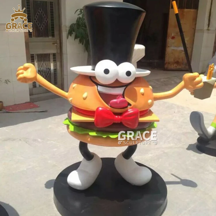Large Restaurant Fiberglass Food Hamburger Sculpture Resin Burger ...