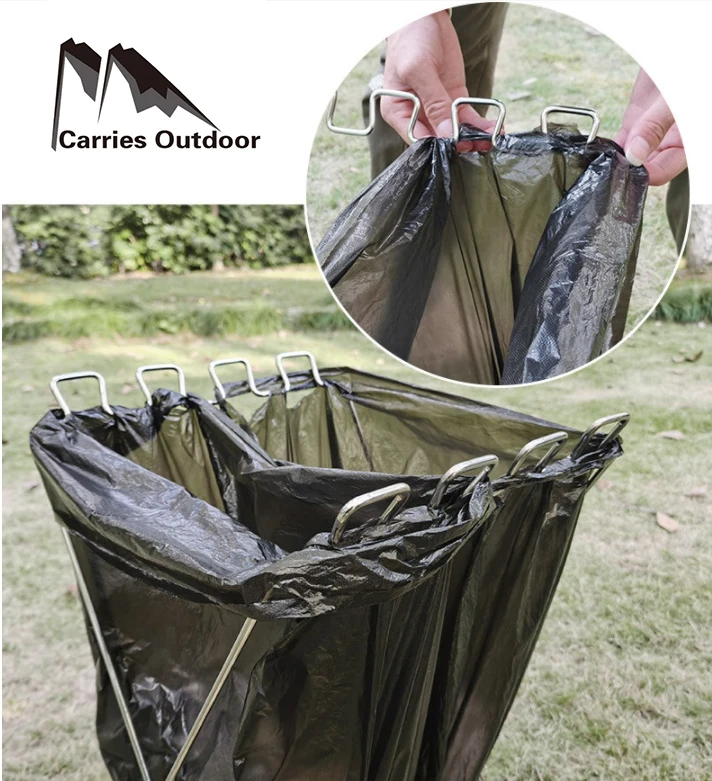 Trash Rack, Portable Collapsible Trash Bag Holder Stand, Sturdy Waste ...