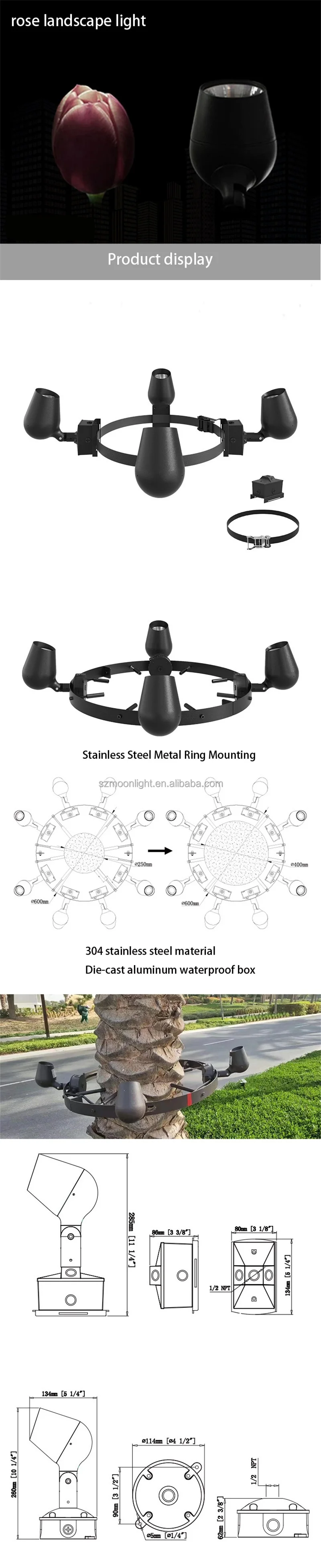 30W DMX512 Adjustable Outdoor Palm Tree LED Light Fixture & IP66 ...