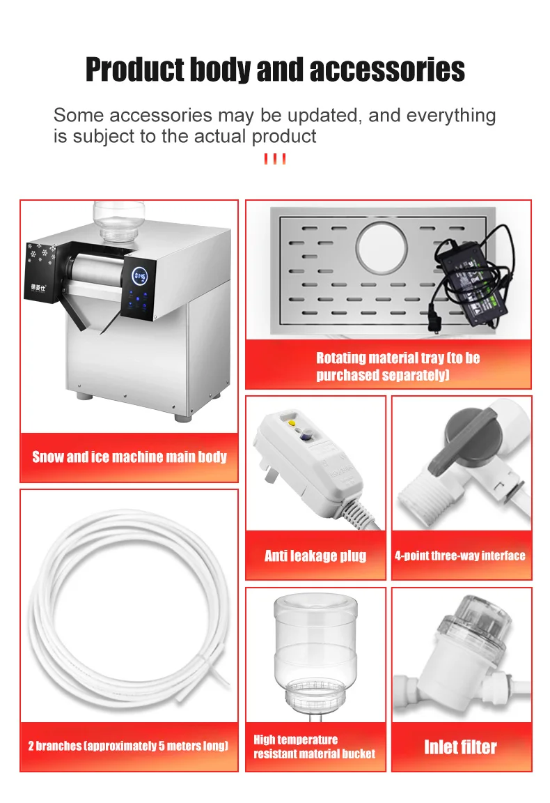 QUATE Portable Bingsu Shaved Machine - Electric Snow Ice Shaver