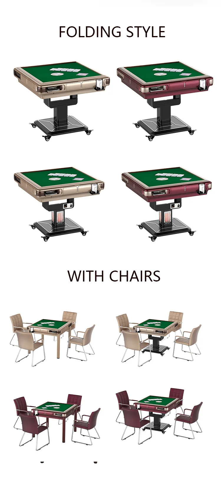 Professional Square Poker Table with Automatic Dealer