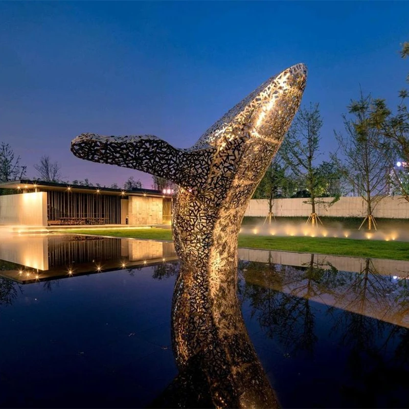 Hollow Dolphin Steels Sculptures Porpoise Metal Statue Delphinidae ...