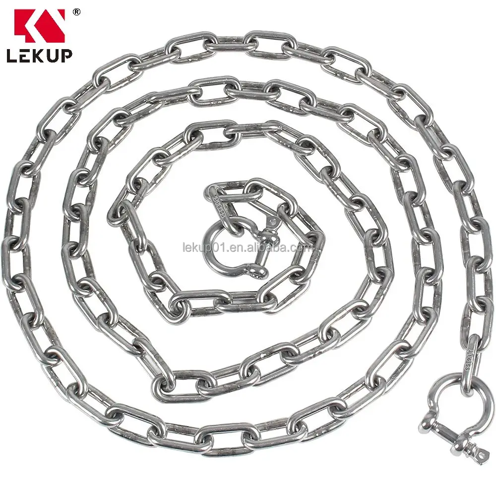 Marine Grade Anchor Link Chain Welded Link Chain with Shackles 5/16 ...