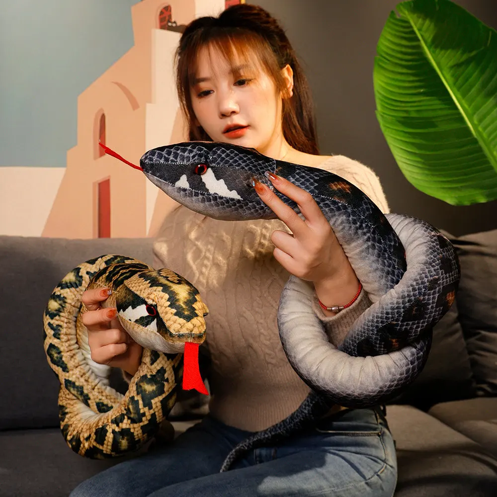 Custom Plush Snake Toys Lifelike Snake Scary Stuffed Animal Toy Tricky ...