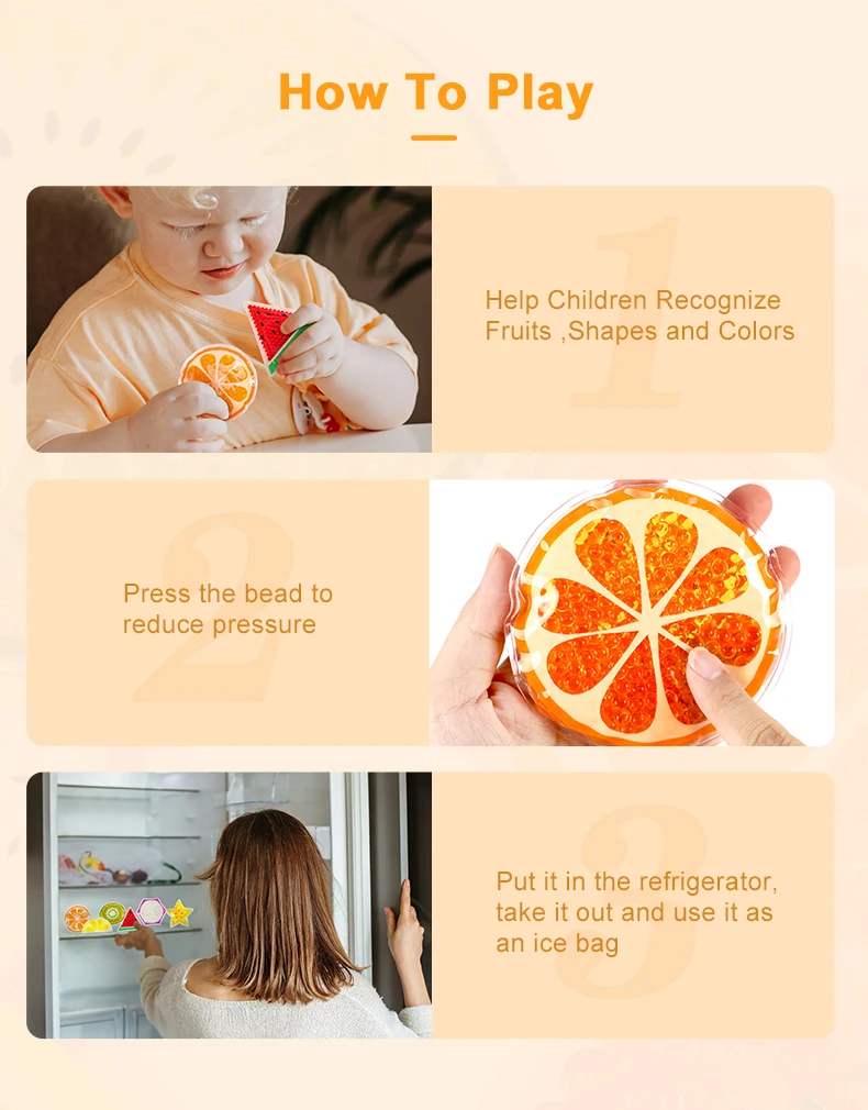 Edusense Autism Sensory Preschool PVC Fruit Liquid Gel Shape Equipment ...