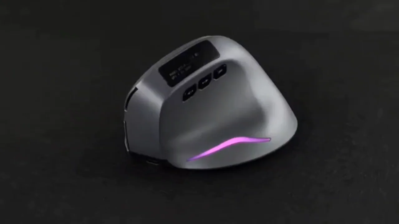 Vertical Wireless Mouse With Oled Screen Usb Rgb Rechargeable Mouse For ...