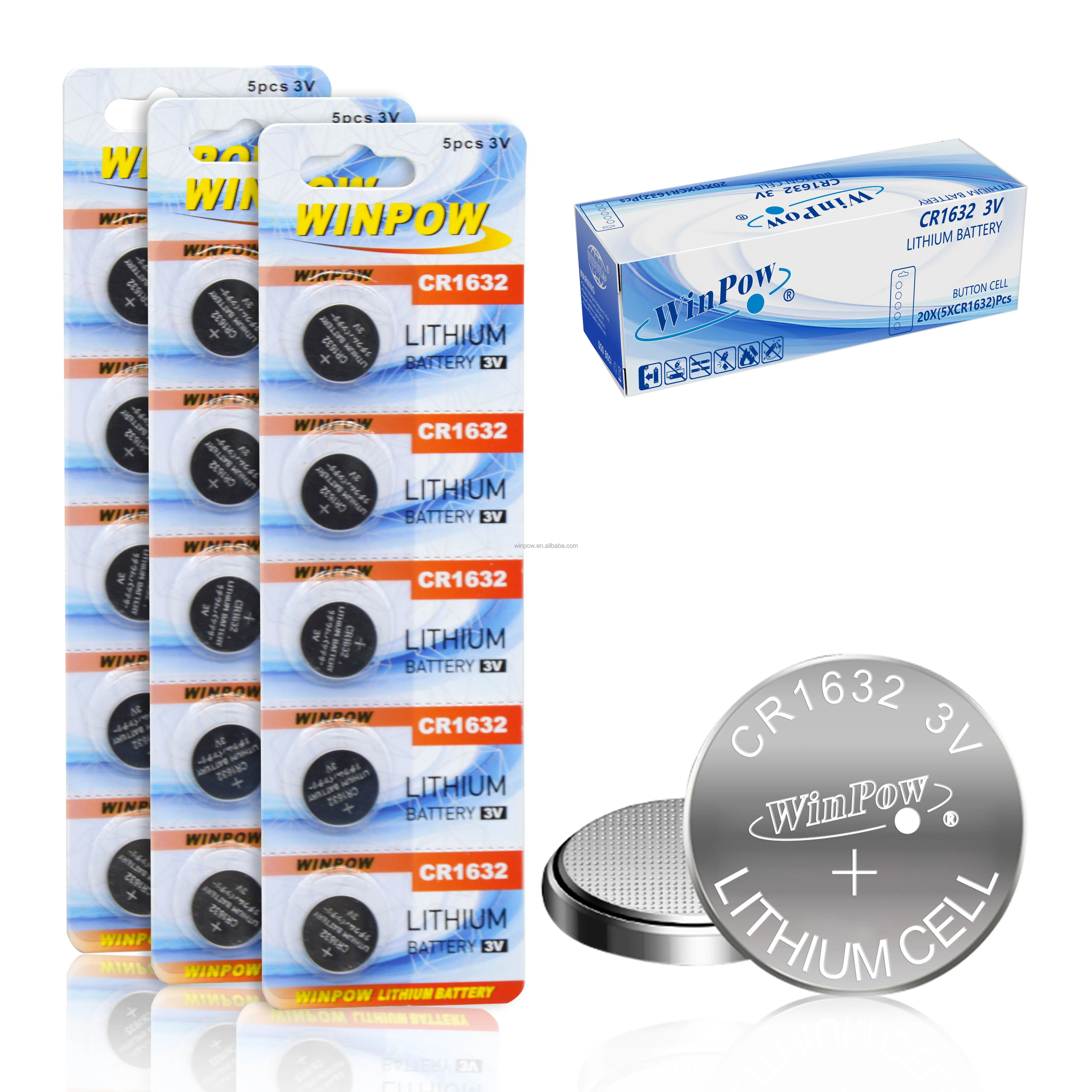 High Quality Button Lithium Coin Cell Pile CR 1632 Battery