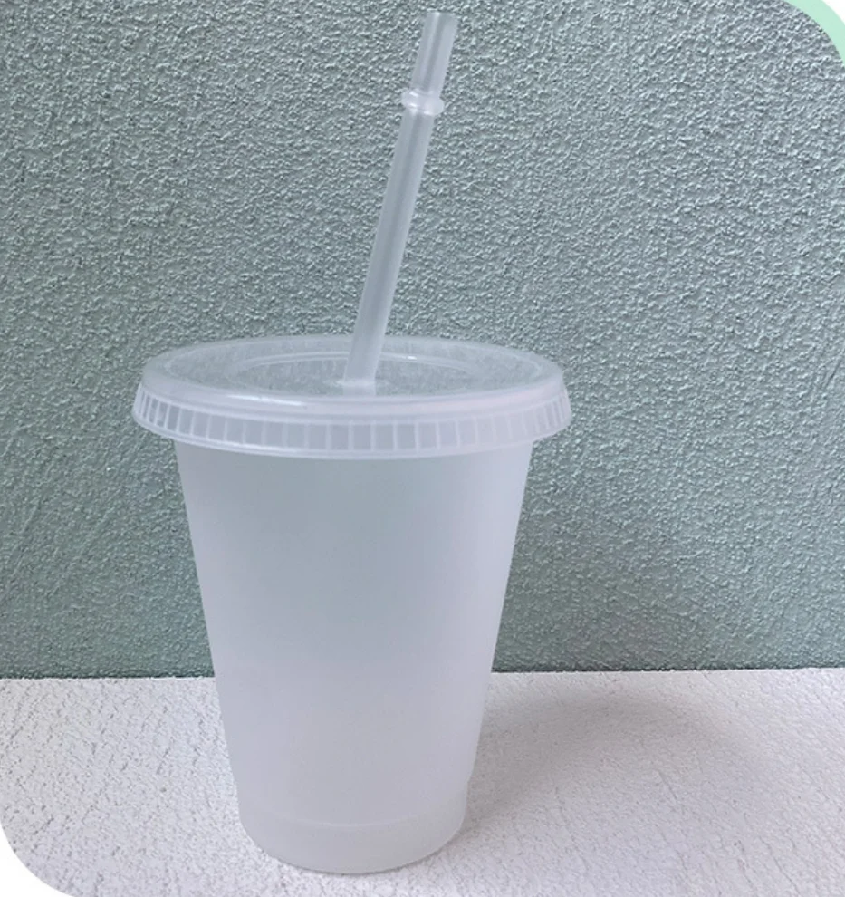 Transparent Double Wall Plastic Cup - 16OZ with Lid