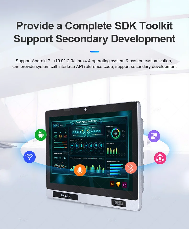 Embedded Android Panel PC with Facial Recognition & Card Reader