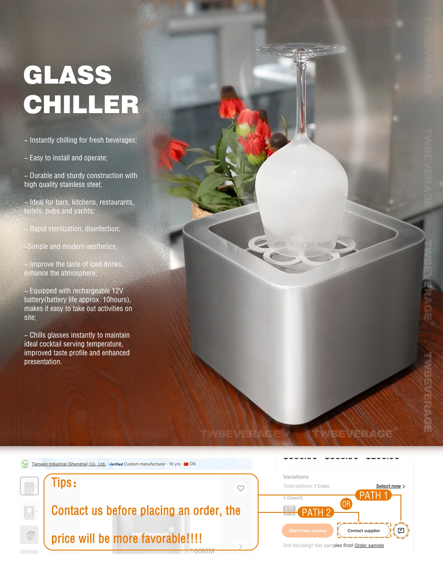 Desktop Commercial Whiskey Wine Beer Glass Cup CO2 Chiller