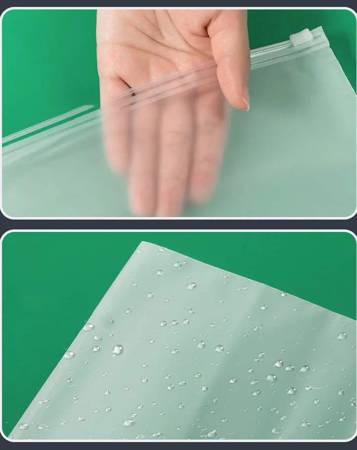 Custom Matte Frosted Biodegradable Plastic Packaging Zipper Bags T