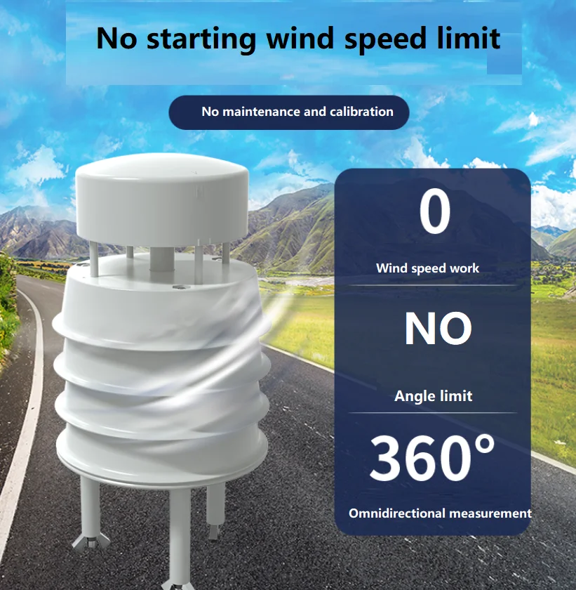 RS485 Ultrasonic Wind Speed & Direction Sensor for Temperature ...