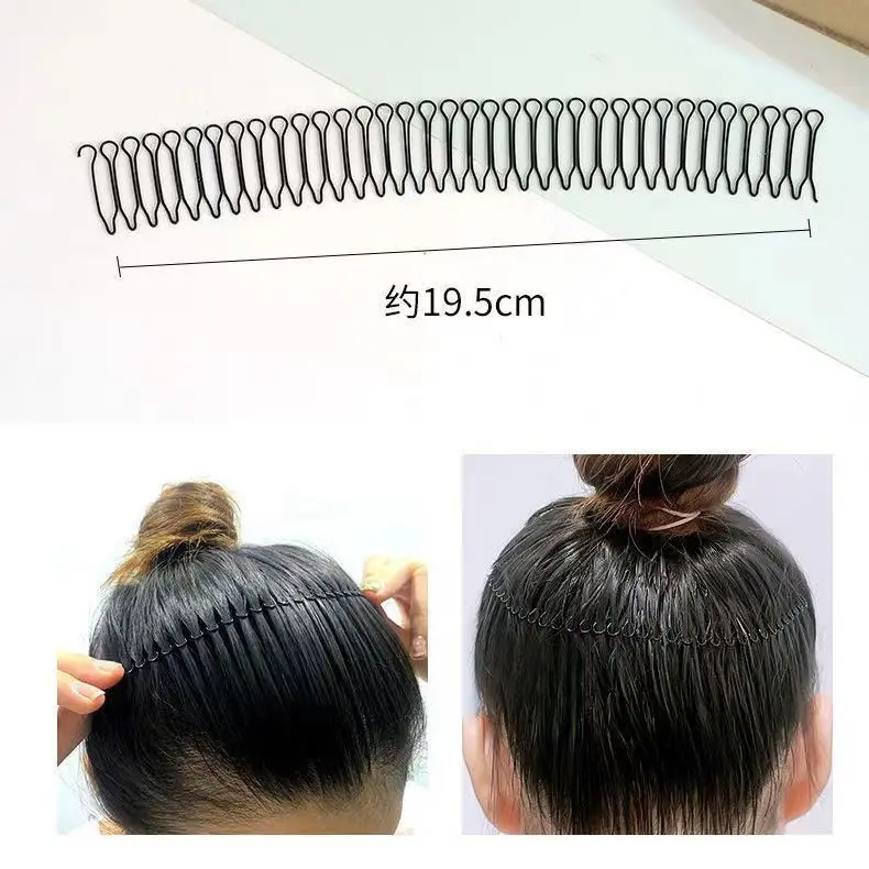 Invisible Black Metal Wavy Spring Hair Hoop Headbands