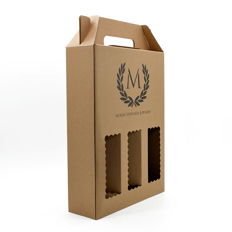 Custom Corrugated Cardboard Branded Carrier Paper Packaging 3/6 Pack ...