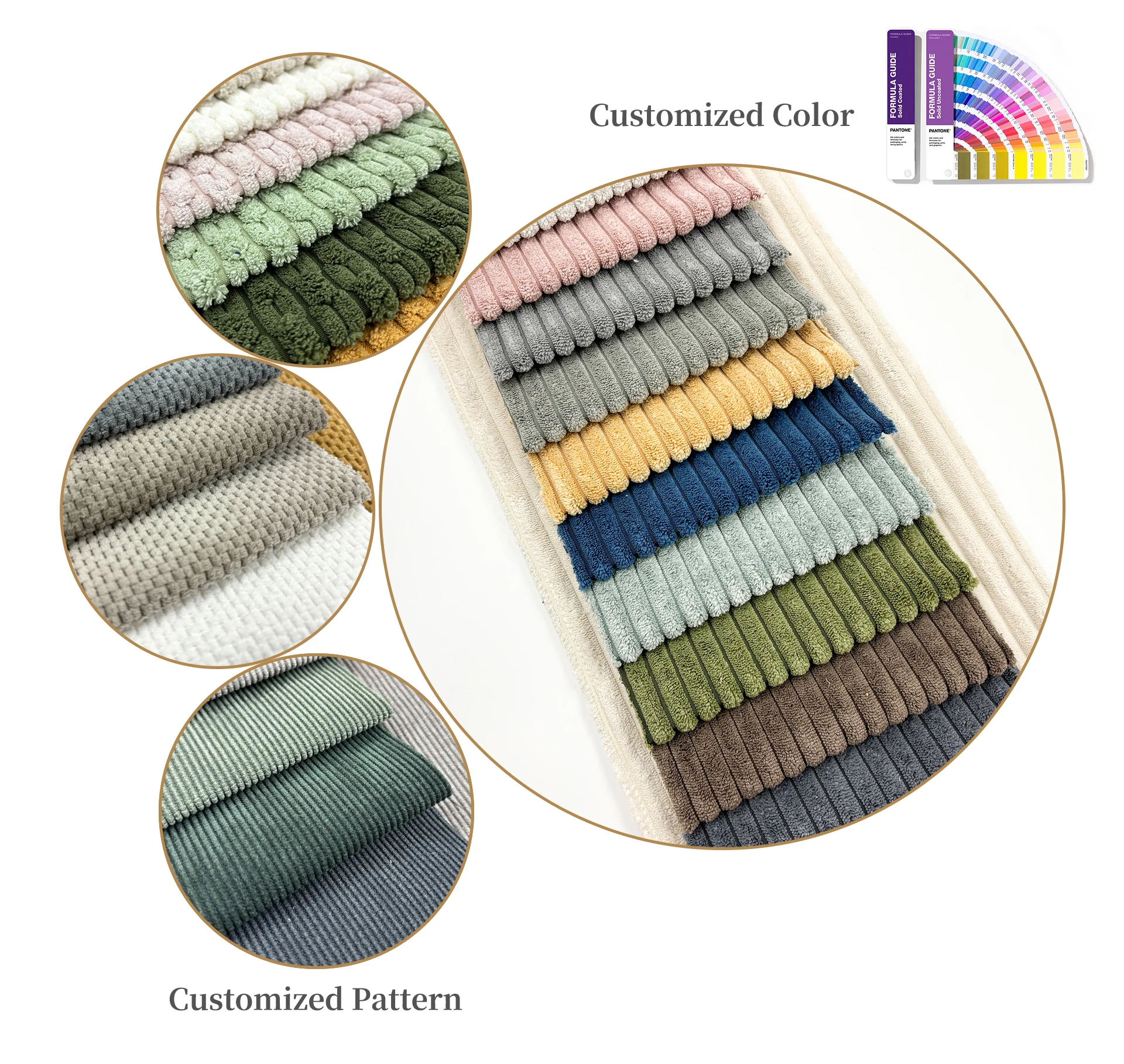 2.5w Woven Nylon Polyester Corduroy Fabric for Sofa Upholstery