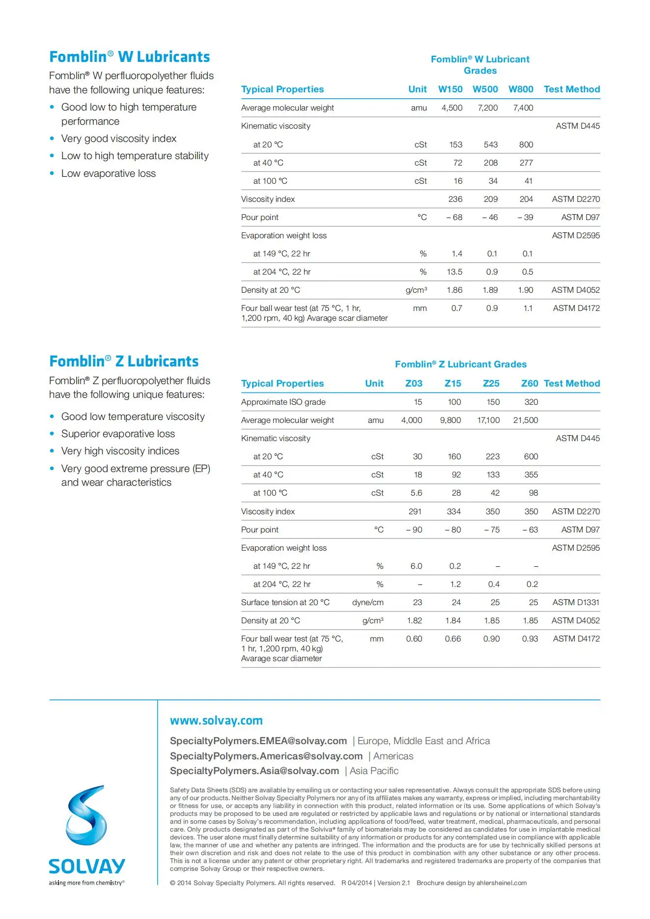 Solvay Fomblin Z03/15/25/60 Lubrication OIL PFPE OIL