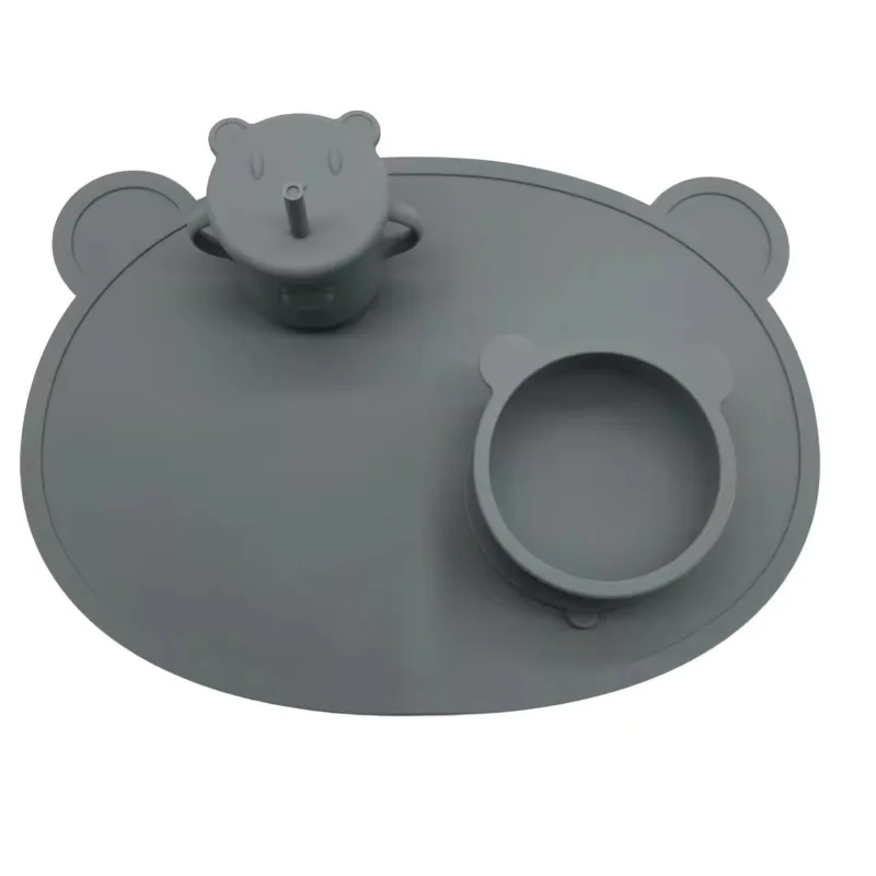 Custom Printed Kids Cartoon Bear Shape Children Table Mat Baby Feeding ...