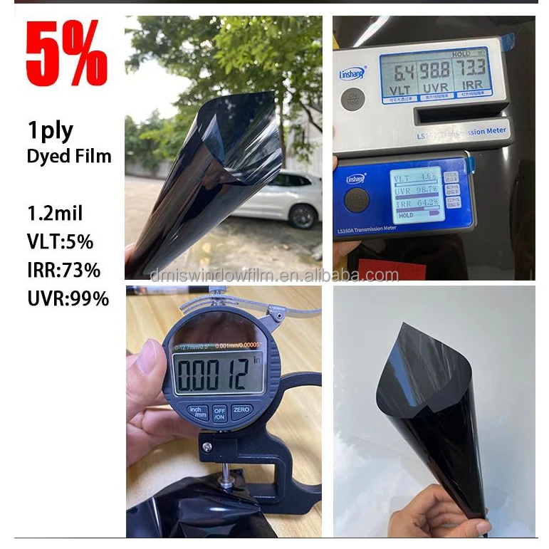 1ply Dyed Film Charcoal G5 G20 G35 High Heat Rejection Solar Window ...