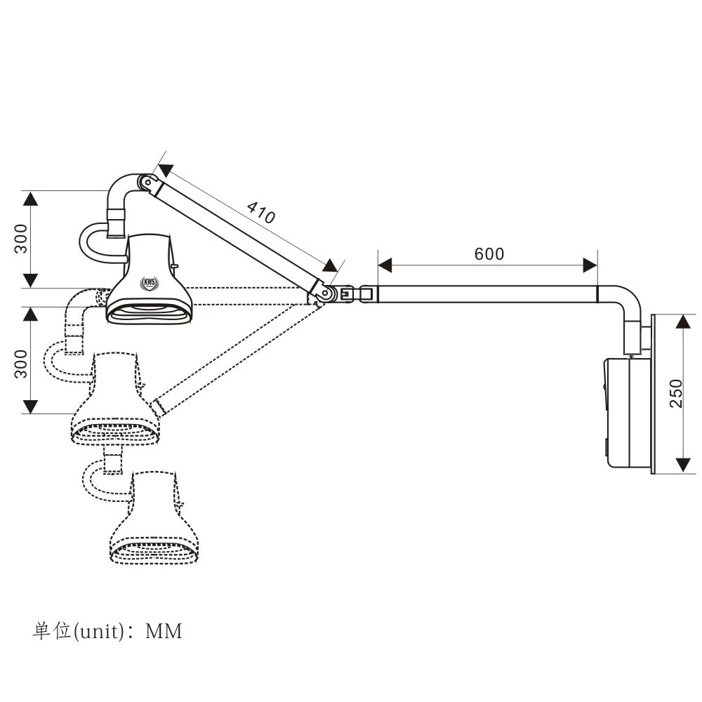 Wall Mounted LED Medical Examination Light - 50,000h Lifespan