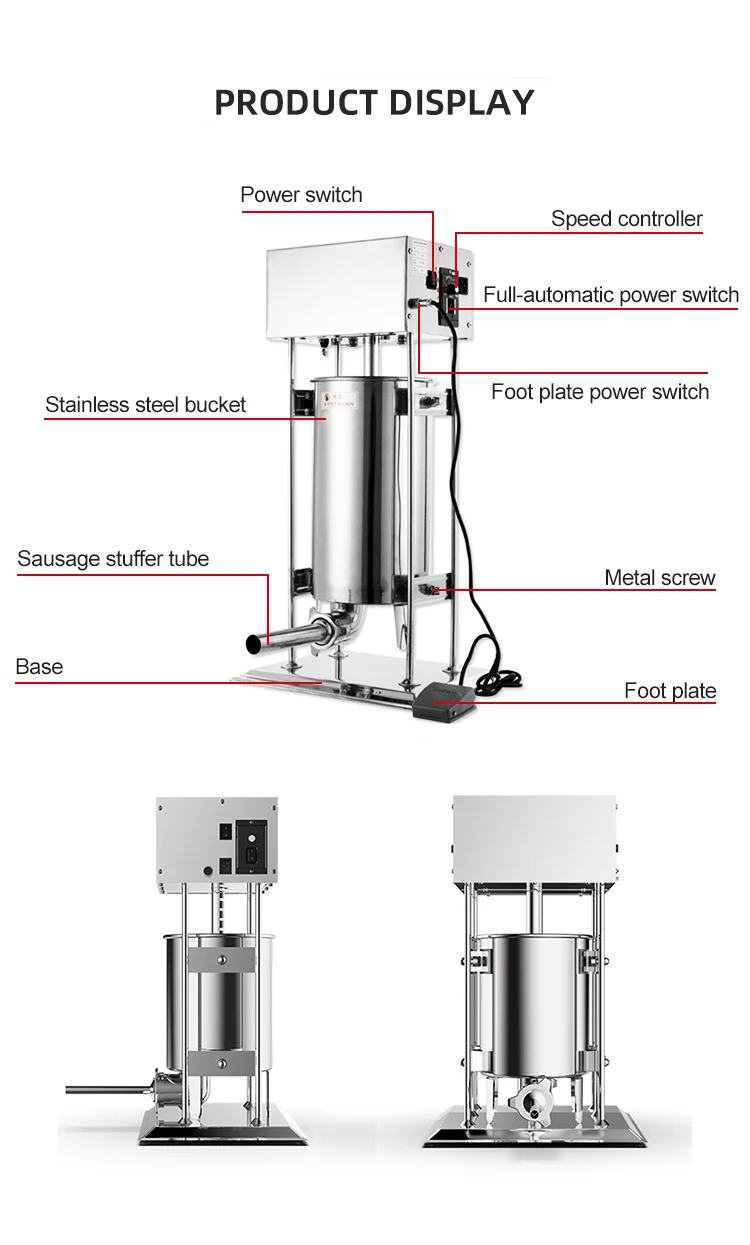 Sausage Pneumatic Filler Connected To Mincer Automatic Stuffer Sausage ...