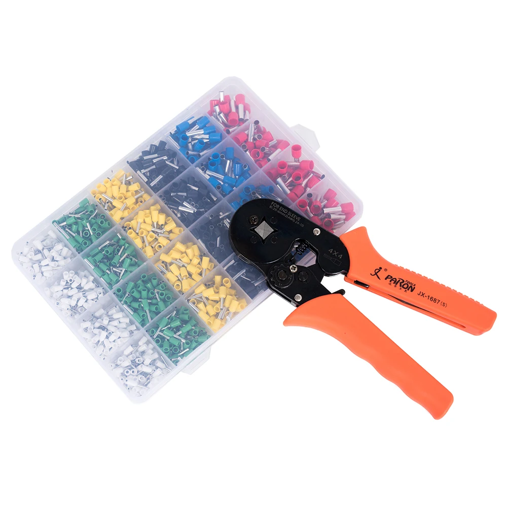 Paron Crimping Tool Wire Crimper Pliers Kit With 1200 Pcs Insulated ...