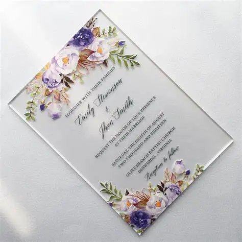 Customized DIY Plastic Invitation Card Acrylic Wedding Invitations