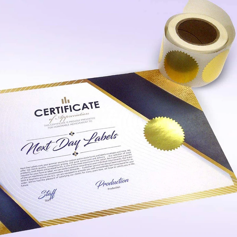 Alibaba.com: Custom Gold Metallic Certificate Sealing Labels, 3D Metal ...