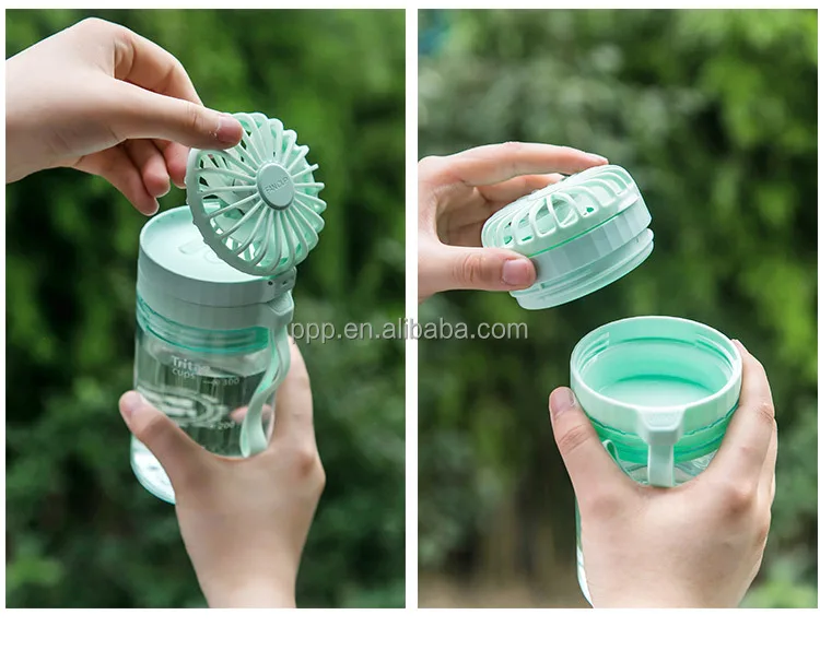 Creative Tritan Fan Water Bottle With Usb Chargeable Fan Cup Flip Lid ...
