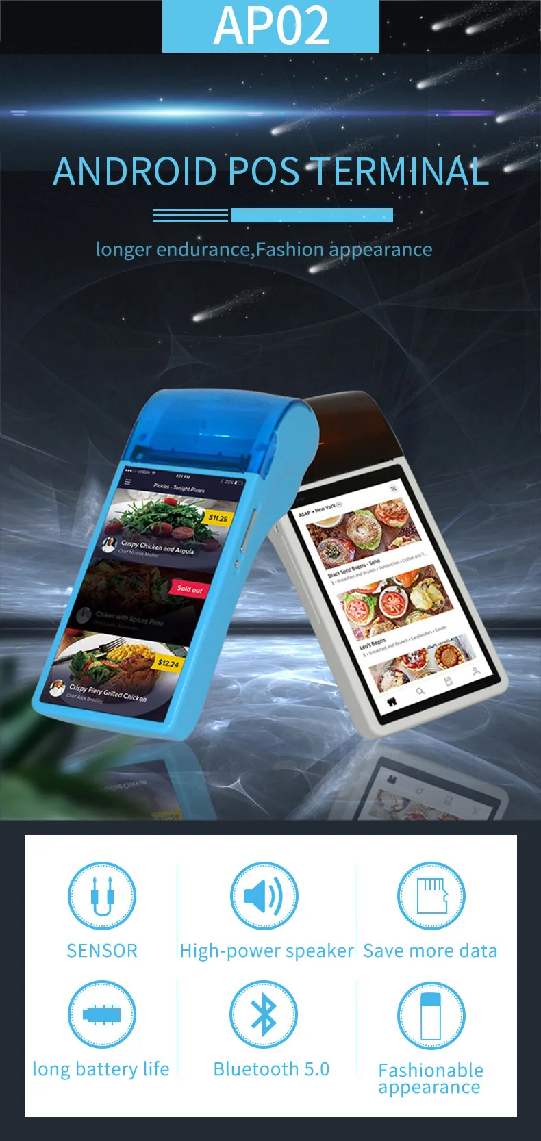 Android Pos Terminal Handheld With 58mm Thermal Printer Support 2/3/4g ...