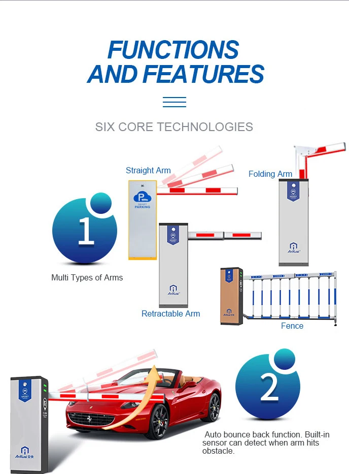 24v Dc Motor Car Parking Boom Barrier Gate With Anti-crash Function Durable Parking Equipment ...
